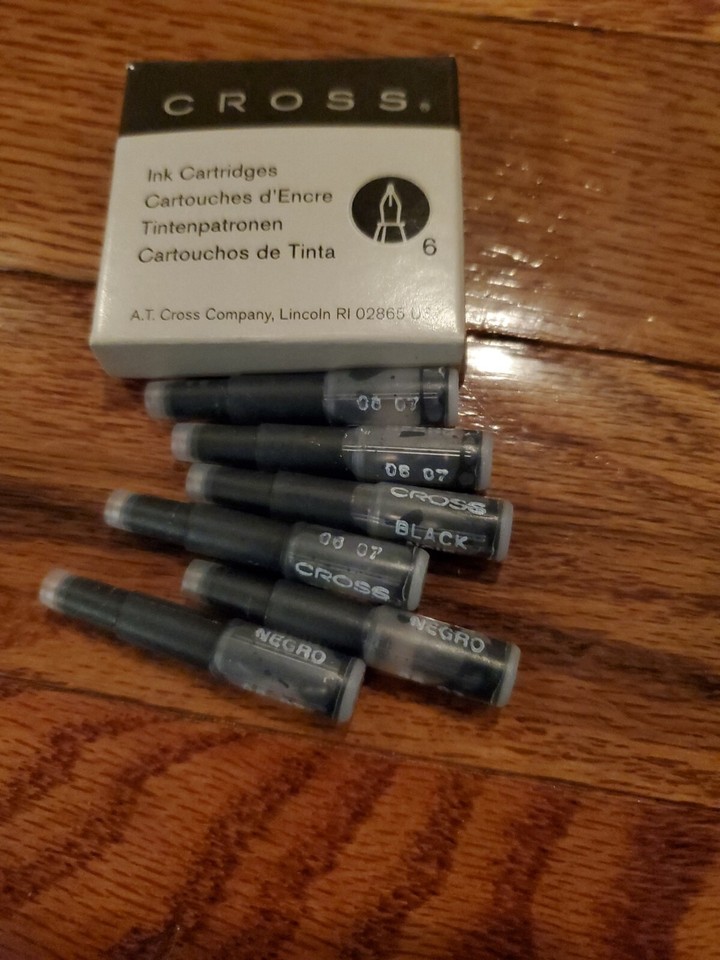 2 Packs - Cross Fountain Pen Cartridge Ink Refills, Black Ink 6 per ...