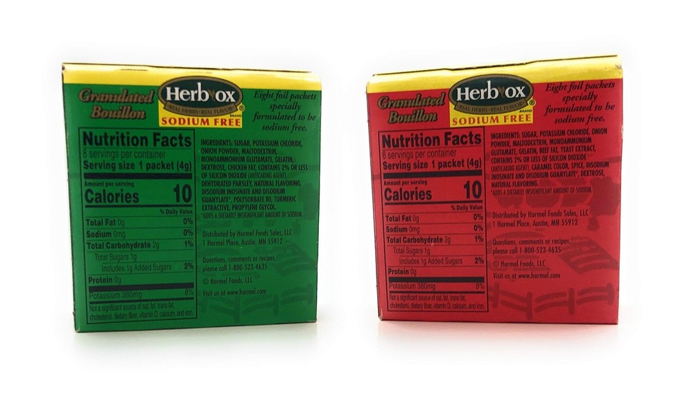 Herb-Ox Sodium Free Bouillon Bundle, Beef and Chicken, 16 16 Piece ...