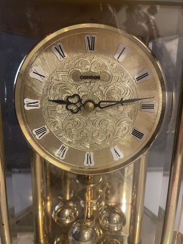 Condor West Germany Anniversary Clock Working Hexagonal Etched Glass ...