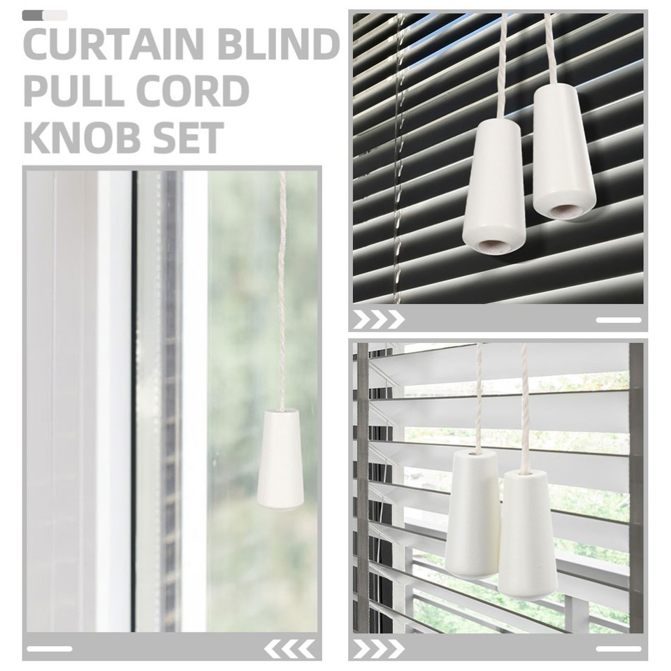 5pcs Window Curtain Pulls Wooden Cord Tassels for Blinds Eco-Friendly ...