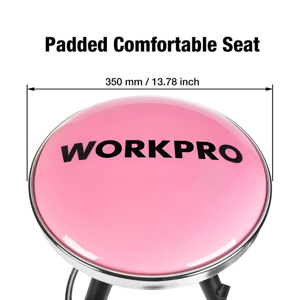 WORKPRO Heavy Duty Adjustable Hydraulic Work Shop Bar Stool Swivel ...