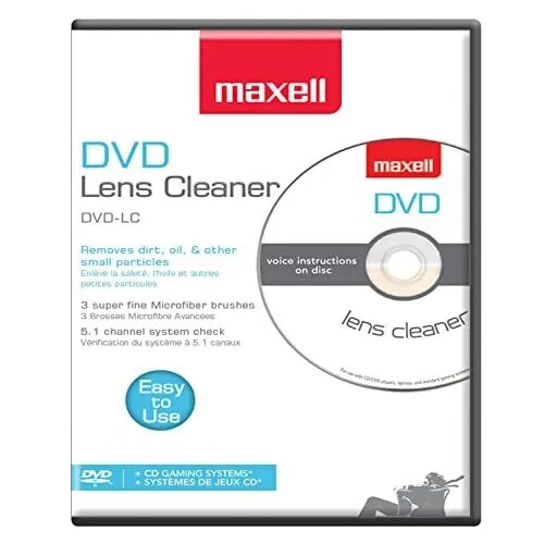 Maxell DVD VCD CD-ROM Laser LENS CLEANER KIT Dry/Wet Laser Lens Cd Disc ...