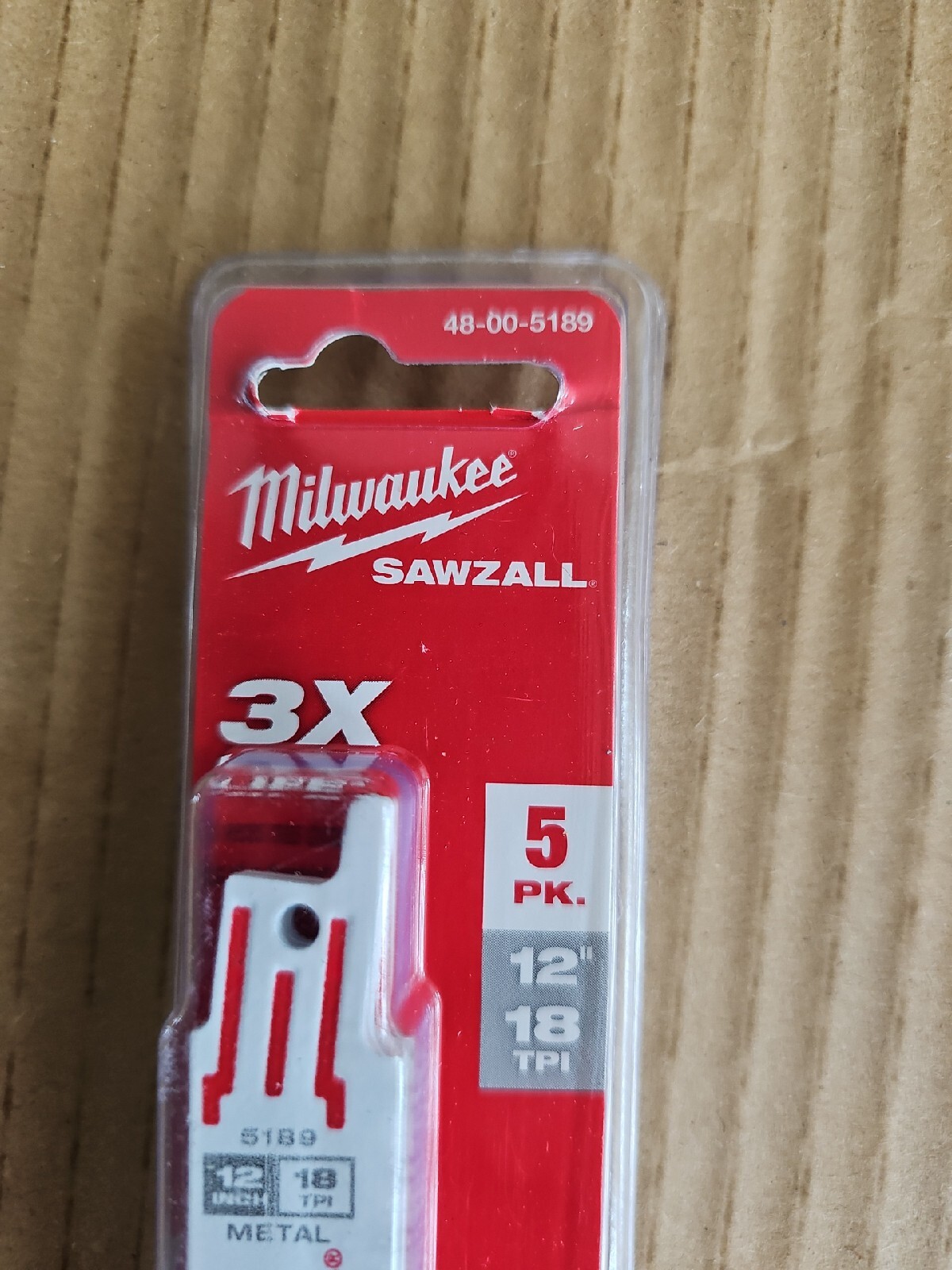 Milwaukee 48005189 Sawzall Recipro Saw Blade 300mm 18 TPI Metal Thin ...