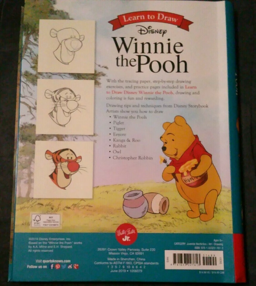 Walter Foster Jr. Learn To Draw Winnie The Pooh Book | eBay