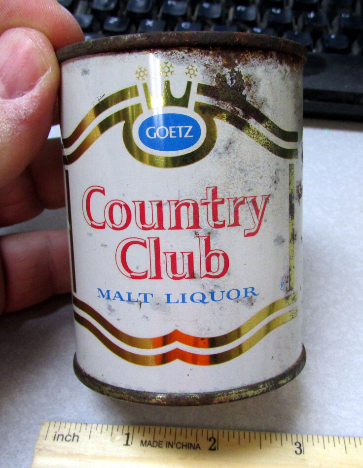 vintage 1950s flat top Beer Can, Goetz Country Club Malt Liquor 8 oz ...