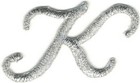 Silver Script Letter K Embroidered Cut out Iron on Sew on (1 1/8") Lot ...