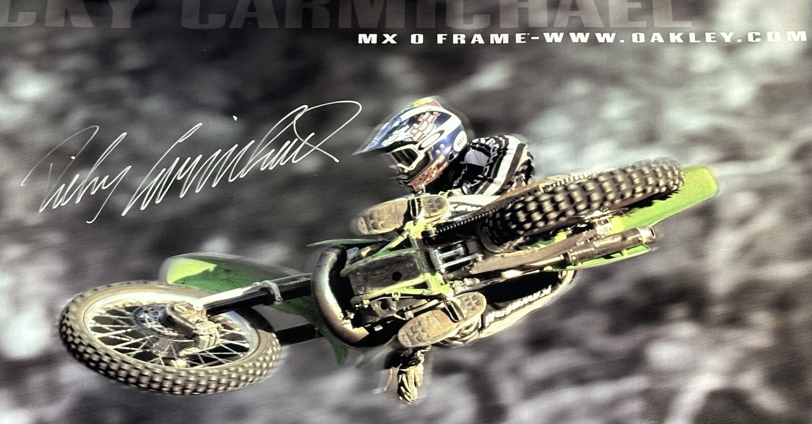LG RICKY CARMICHAEL SIGNED OAKLEY DLR POSTER VINTAGE MOTOCROSS ...