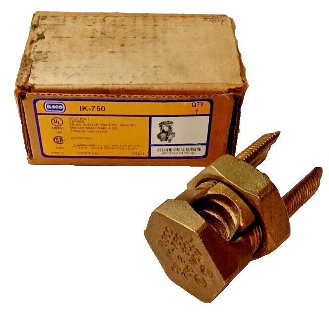 ILSCO Ik-750 600v 750mcm Split Bolt Wire Connector for sale online | eBay
