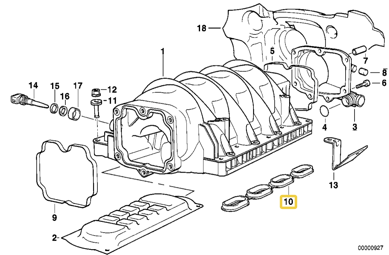 Genuine OEM Engine Intake Manifold Gasket for BMW 11611433328 for sale ...