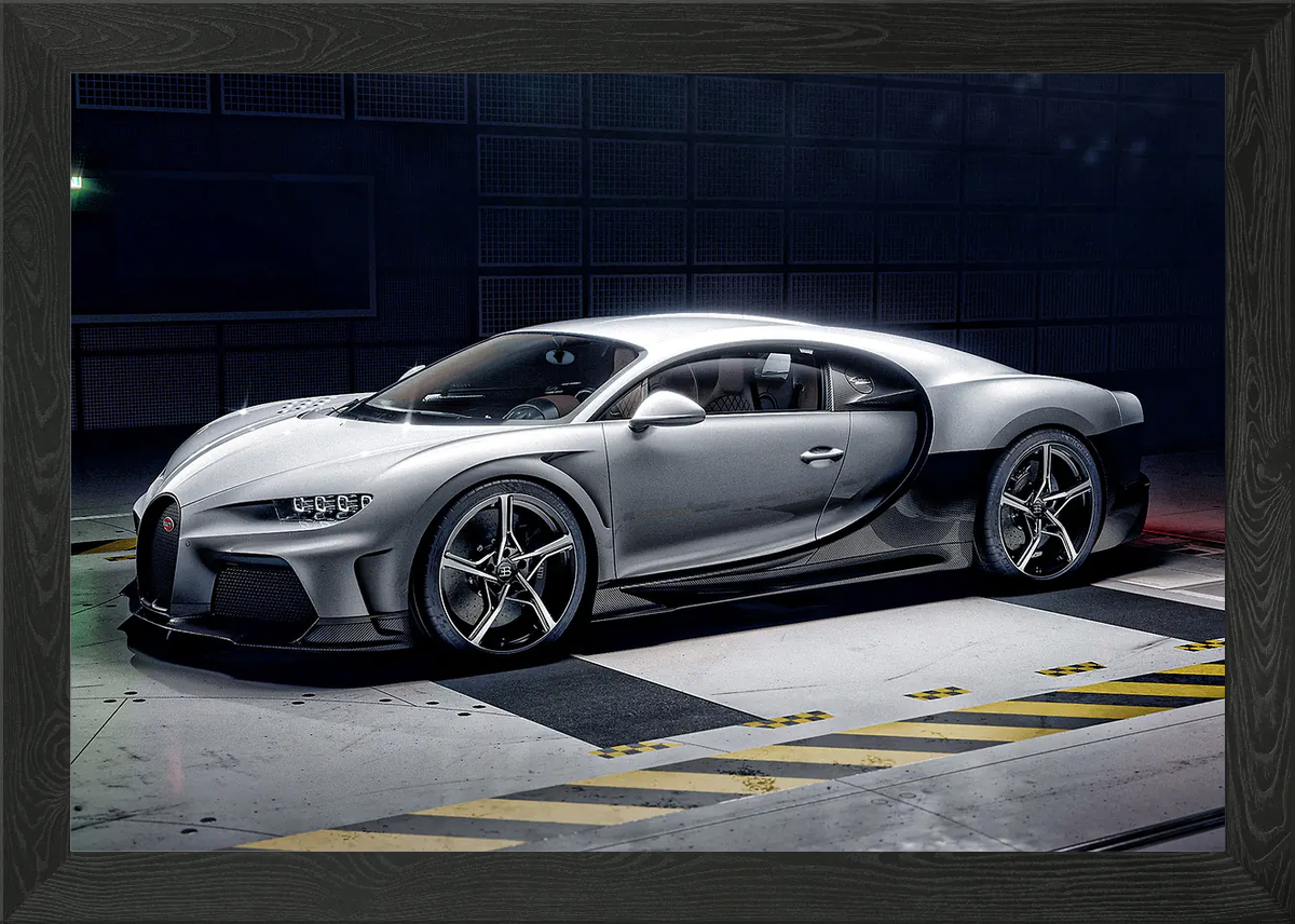 Bugatti Chiron Super Car Framed Wall Art Poster Canvas Print Picture ...