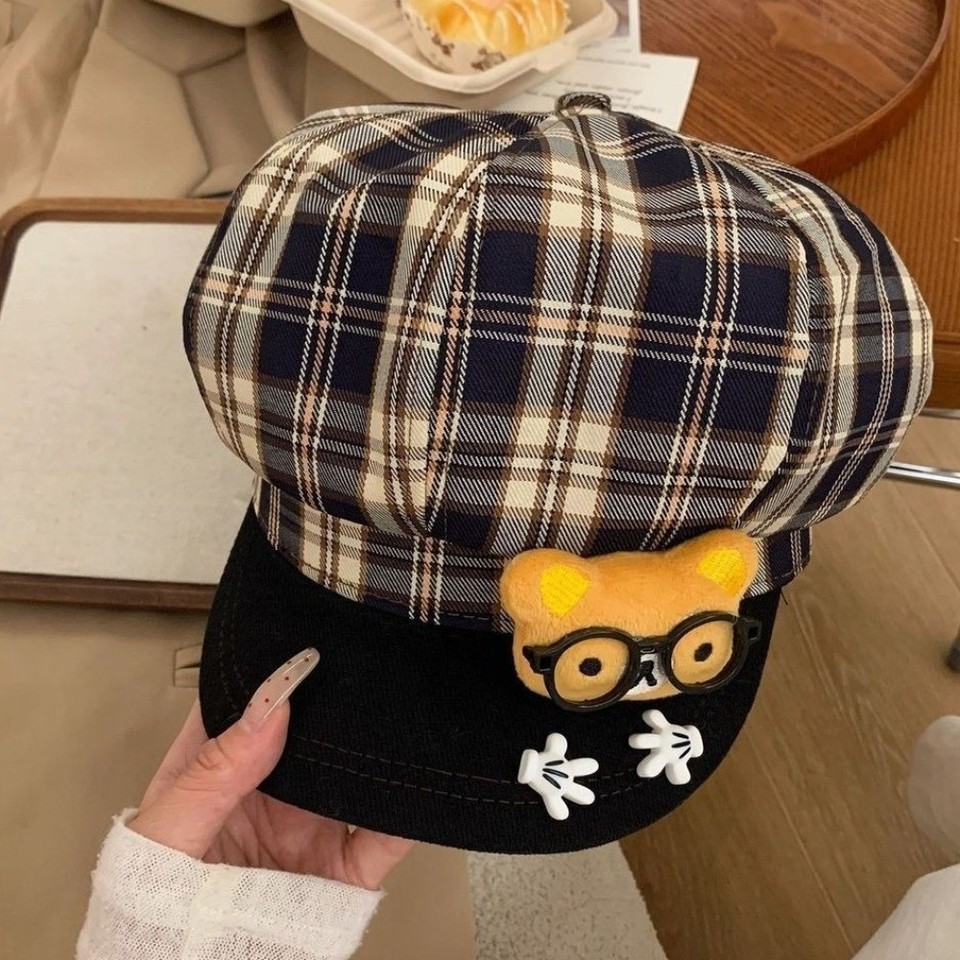 Cute Little Bear French Artist Hat Warm Felt Berets Plain Cap Women ...