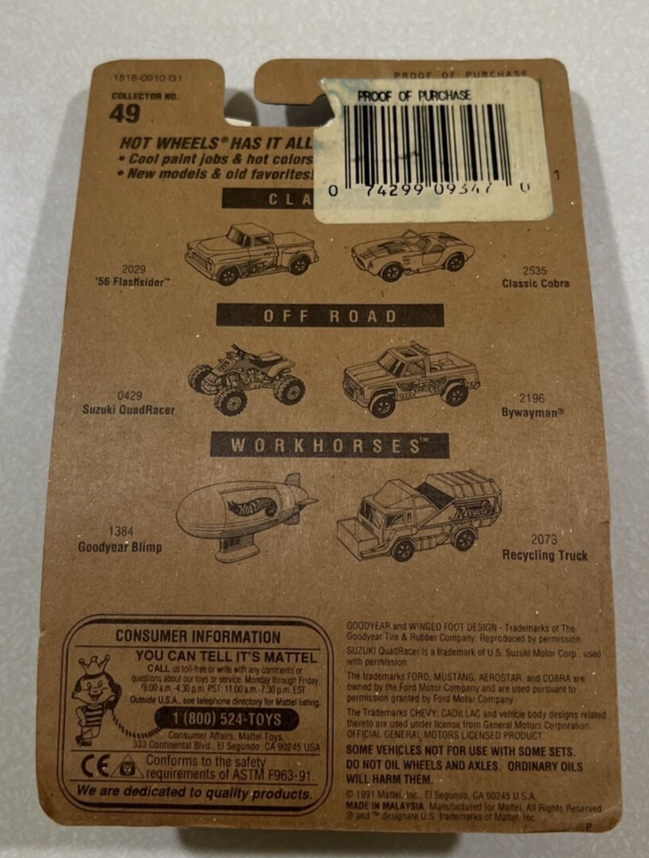1990 Hot Wheels Blue Card #49 Gulch Stepper Red CTs | eBay