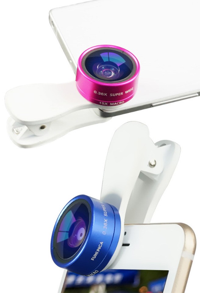 ⚡⚡Super Wide Angle 15X Macro Lens Kit for iPhone Samsung HTC Sony LG ...