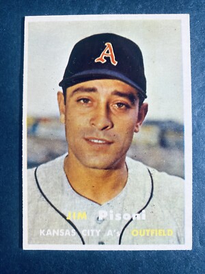 1957 Topps Baseball Jim Pisoni Kansas City Athletics Baseball Card #402 ...