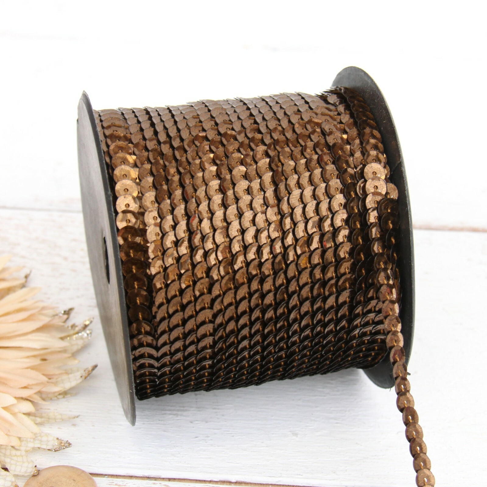 6MM SEQUIN STRING - BIG 80 YD ROLLS - 17 COLORS - SOLID & HOLOGRAPHIC ...