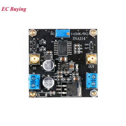 INA114 Amplifier Board Module 1000 Times Gain Adjustable Single Power ...