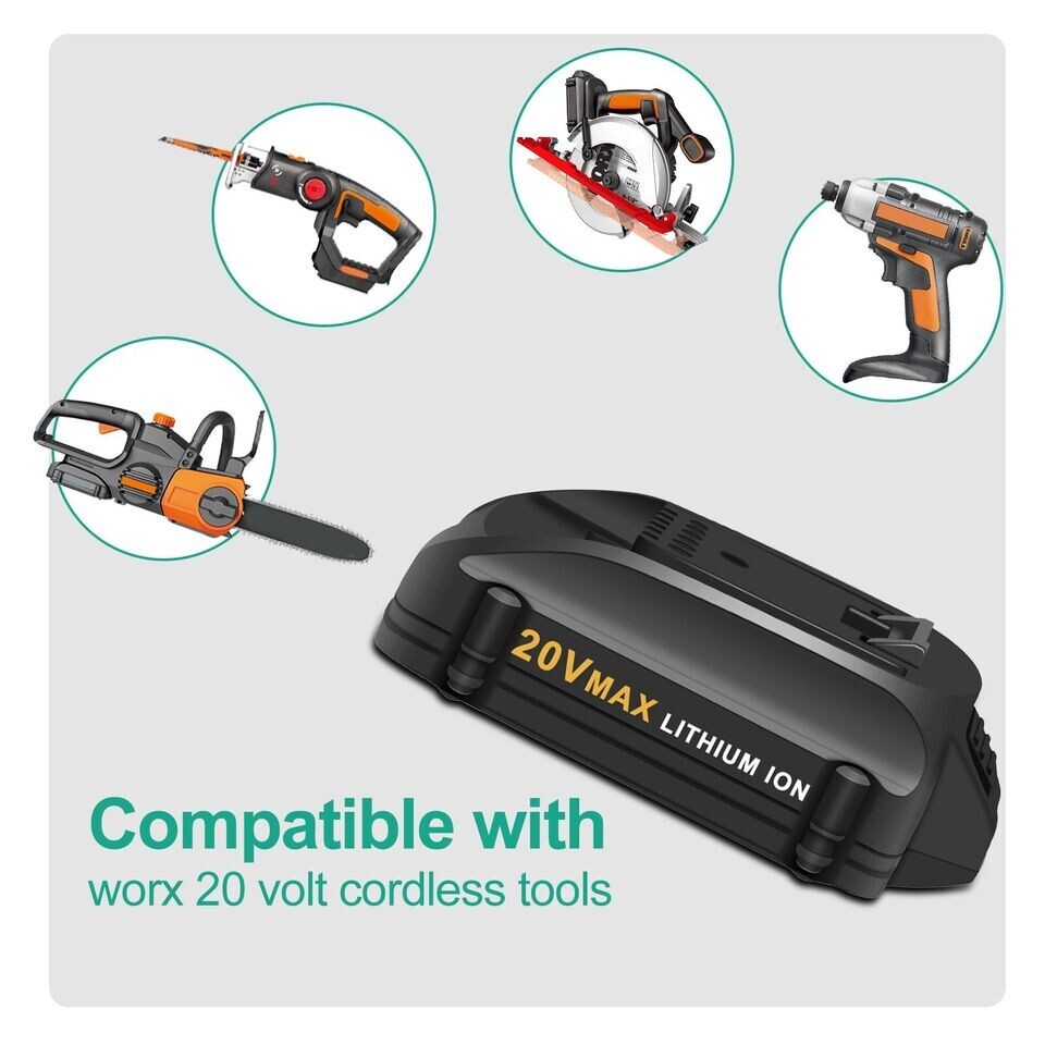 2 Packs 20v Lithium Battery Replacement for 20V Battery PowerShare ...