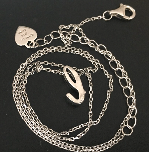 Vtg Necklace MARKED Hallmark 925 STERLING SILVER Chain Letter L ...