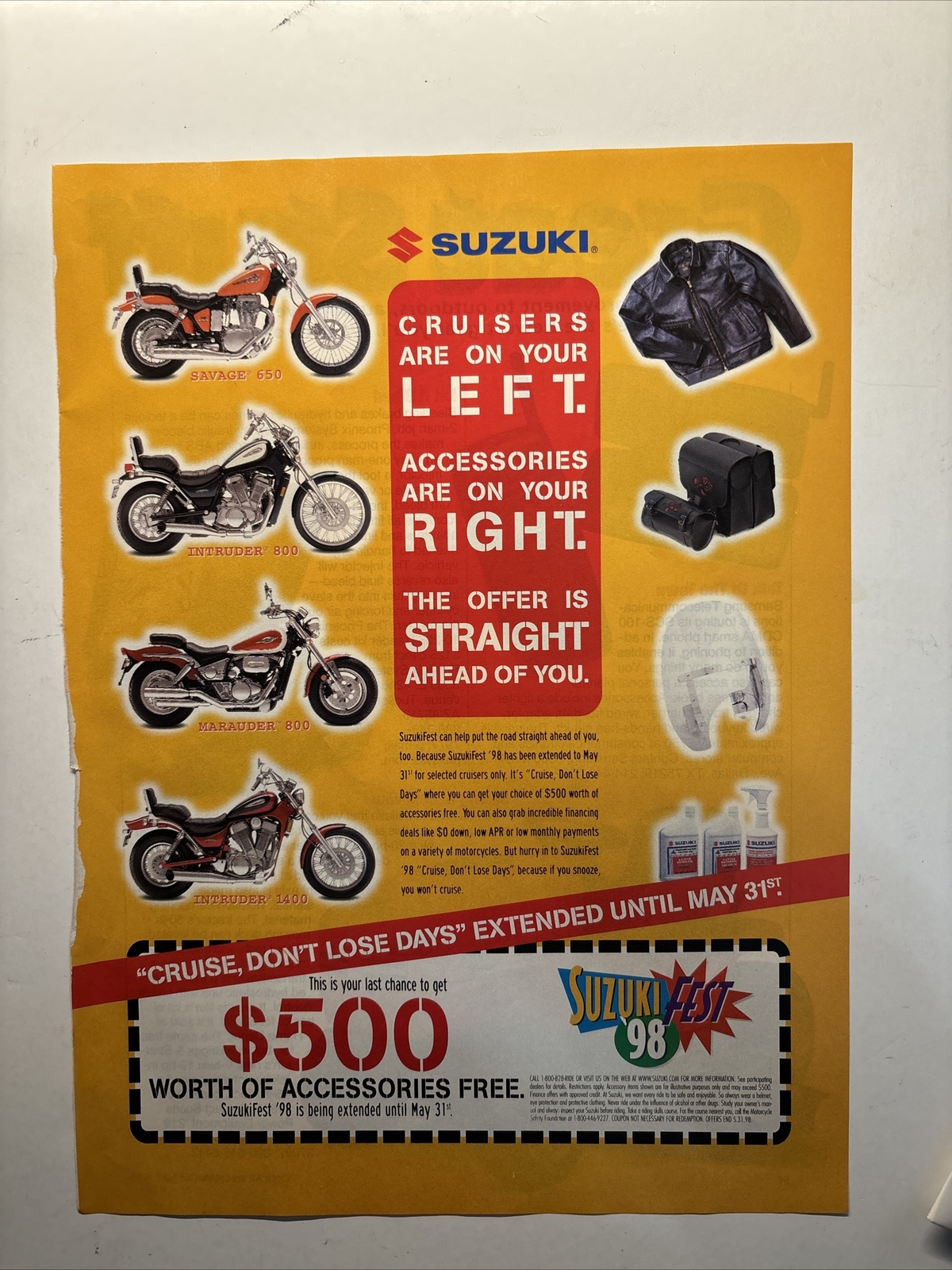 SUZUKIFEST Motorcycles 1998 Vintage Magazine Print Ad Original ...