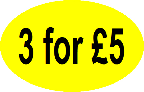 Self Adhesive Price Stickers, Bright Yellow, 99p £1 £2 £5, ANY PRICE ...