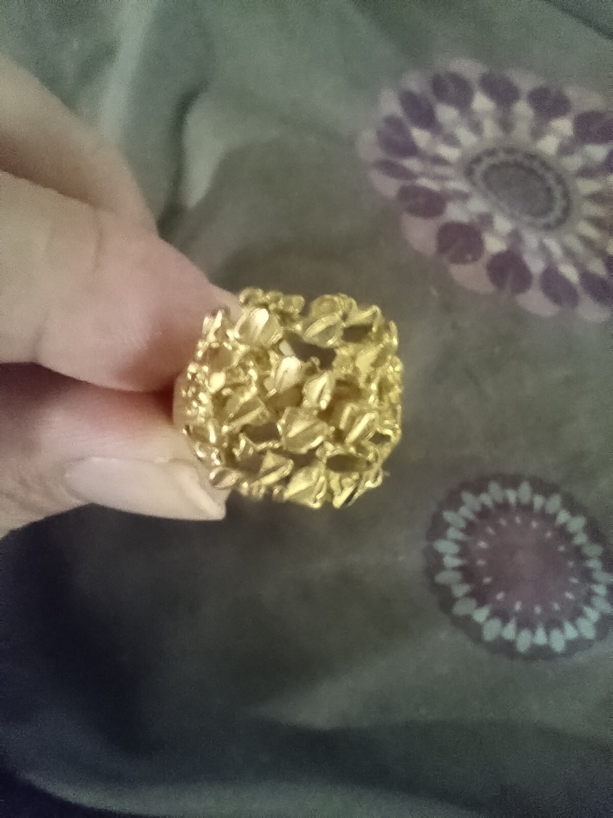 gold nugget ring for men look bling bling without the… - Gem