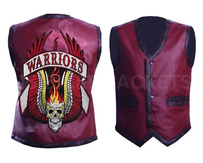 BNWT - The Warriors Movie Vest Maroon Genuine Leather James Ajax ...