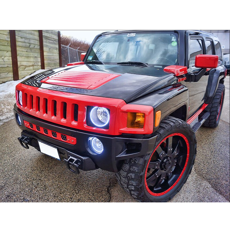 Fit For Hummer H3 H3T 2006-2010 Victory Red Front Bumper Upper Grille ...