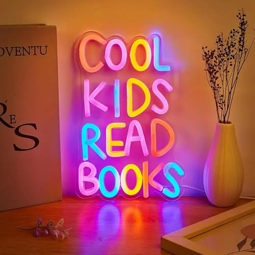 Cool Kids Read Books Neon Signs. Books Neon Light for Reading Room ...