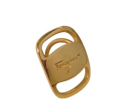 Authentic Salvatore Ferragamo Scarf Ring Vara Gold GP Women | eBay