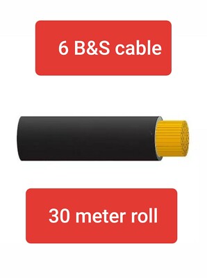 Automotive 6B&S Battery Cable Black 30m Caravan Dual Batteries Anderson ...