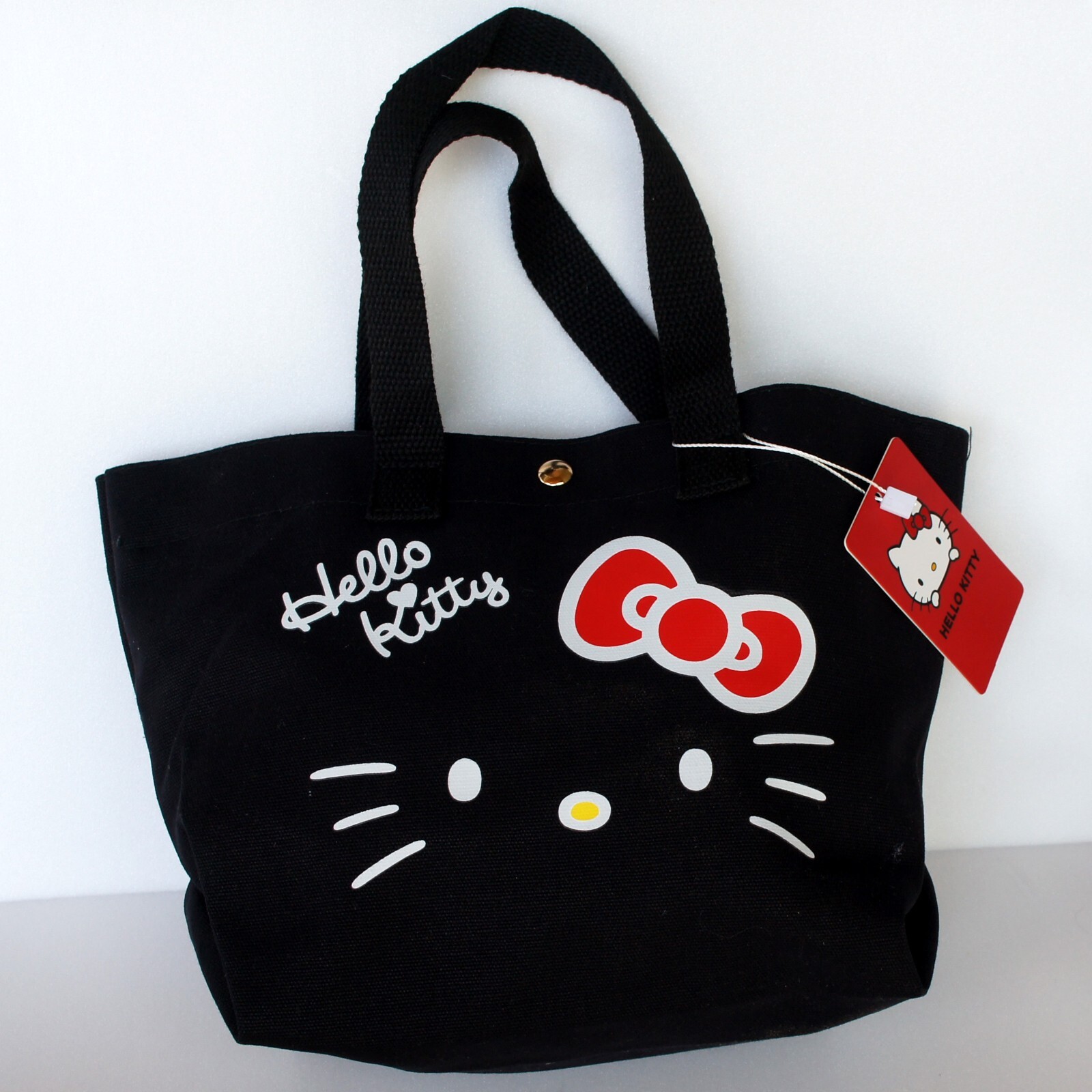 Hello Kitty Canvas Mini Handbag Purse Cosmetic Makeup Tote Lunch Bag ...