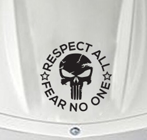 Punisher Respect All Fear No One Car Bonnet Bike Outdoor Decals Sticker ...
