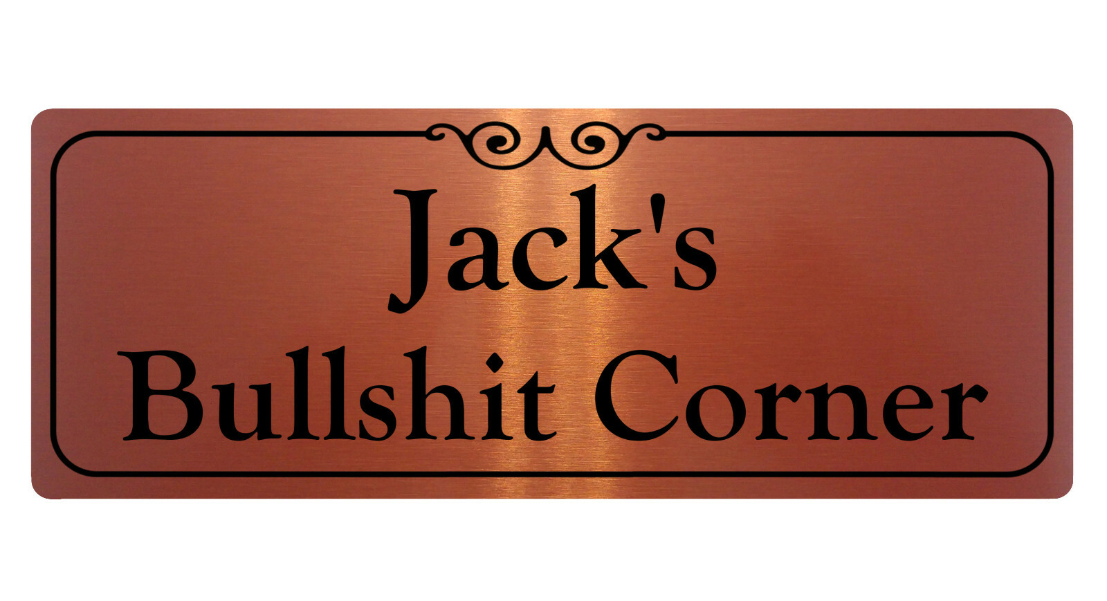 Personalised Name Bullshit Corner Metal Aluminium Plaque Sign Door ...