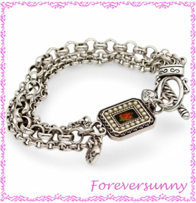 Brighton Rose Cameo Toggle Vintage Bracelet | eBay