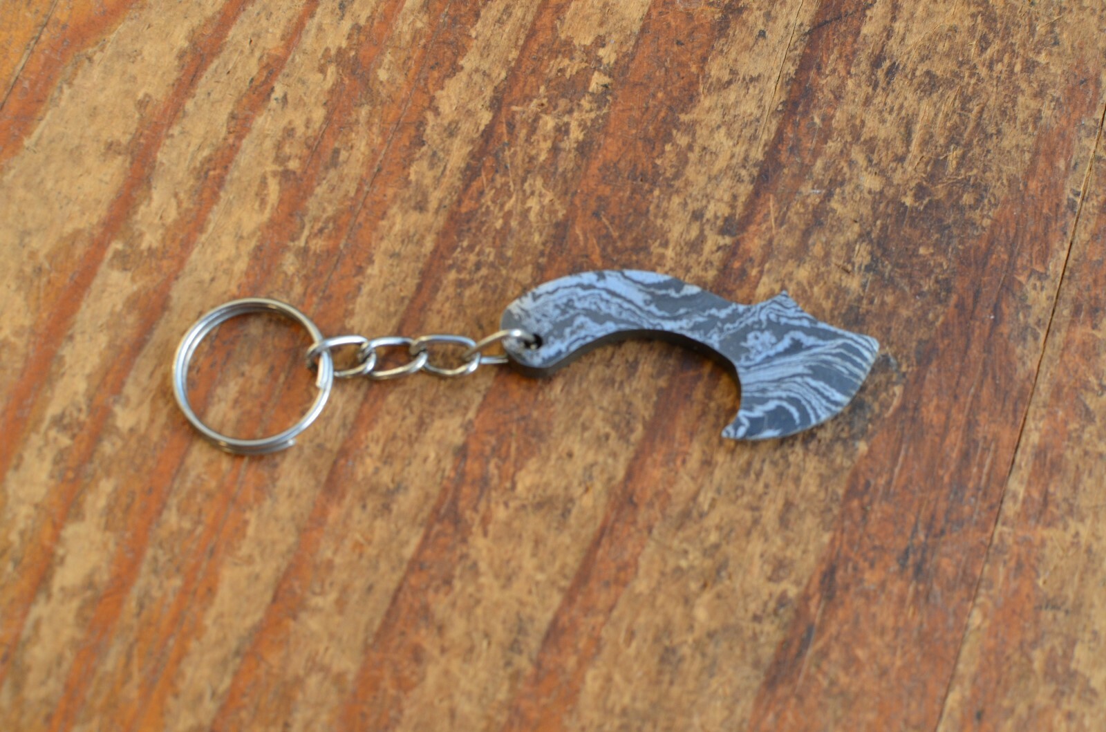 hand forged key chain in damascus steel new from the Eagle Collectionc ...