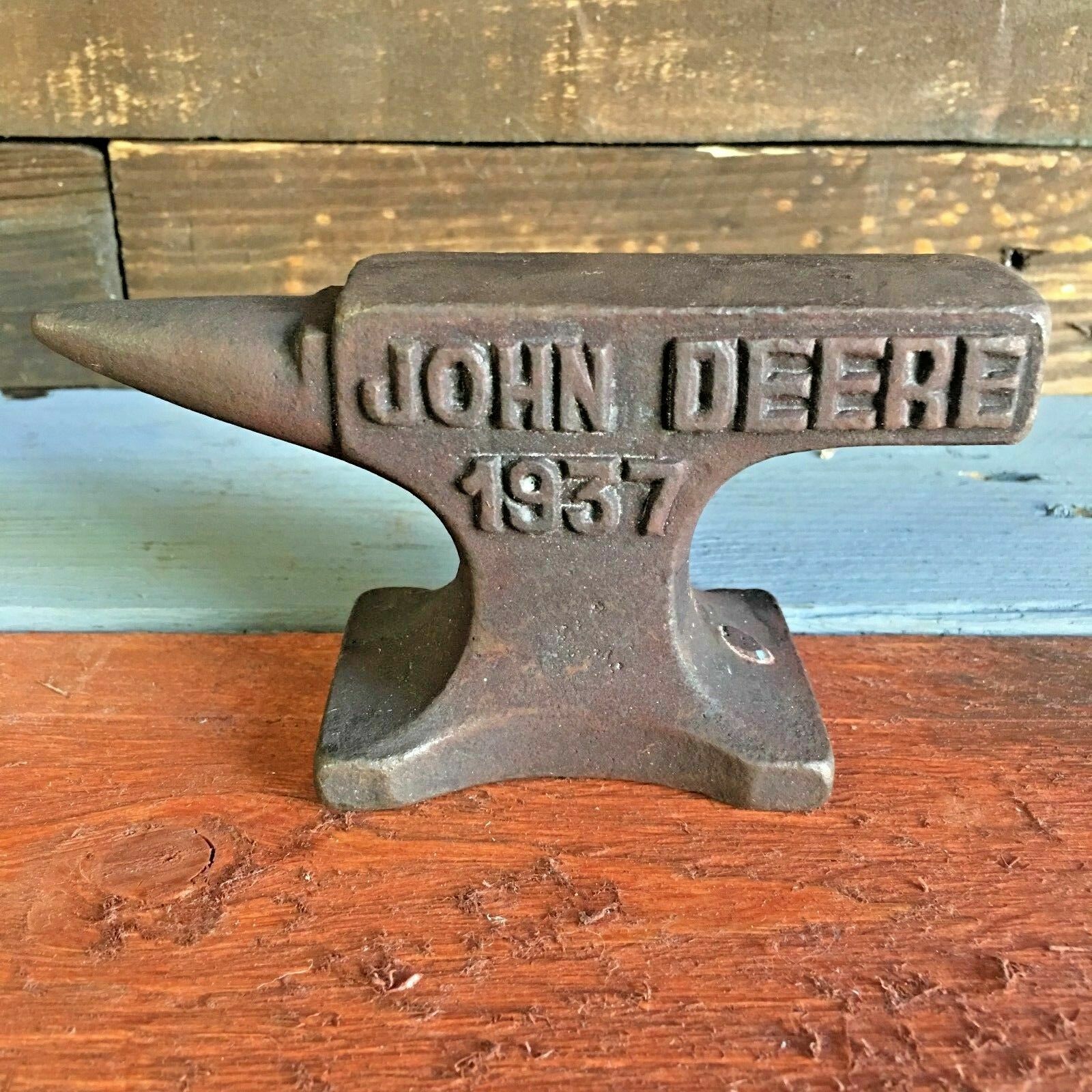 John Deere 1937 Cast Iron Anvil W/ Antique Finish and Raised Letters ...