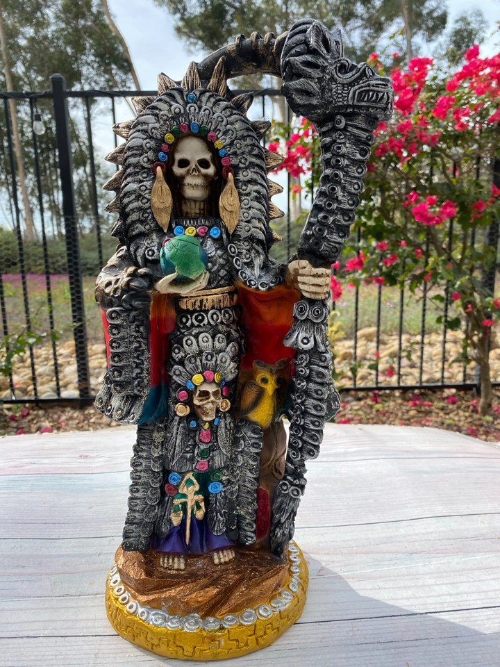 Santa Muerte Bendesida Azteca / Aztec Rainbow 17" Holy Death Grim ...