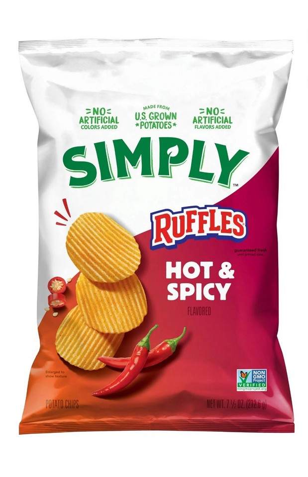 🟠 New Exclusive Simply Ruffles Hot & Spicy Red Peppers Potato Chips 7oz ...