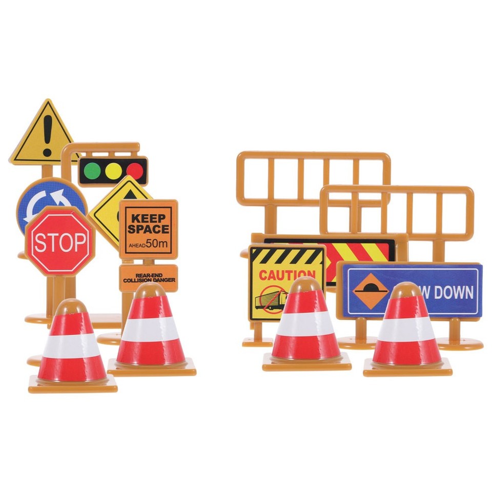 2 Sets Toy Stop Sign Small Street Signs Toys Construction Site ...