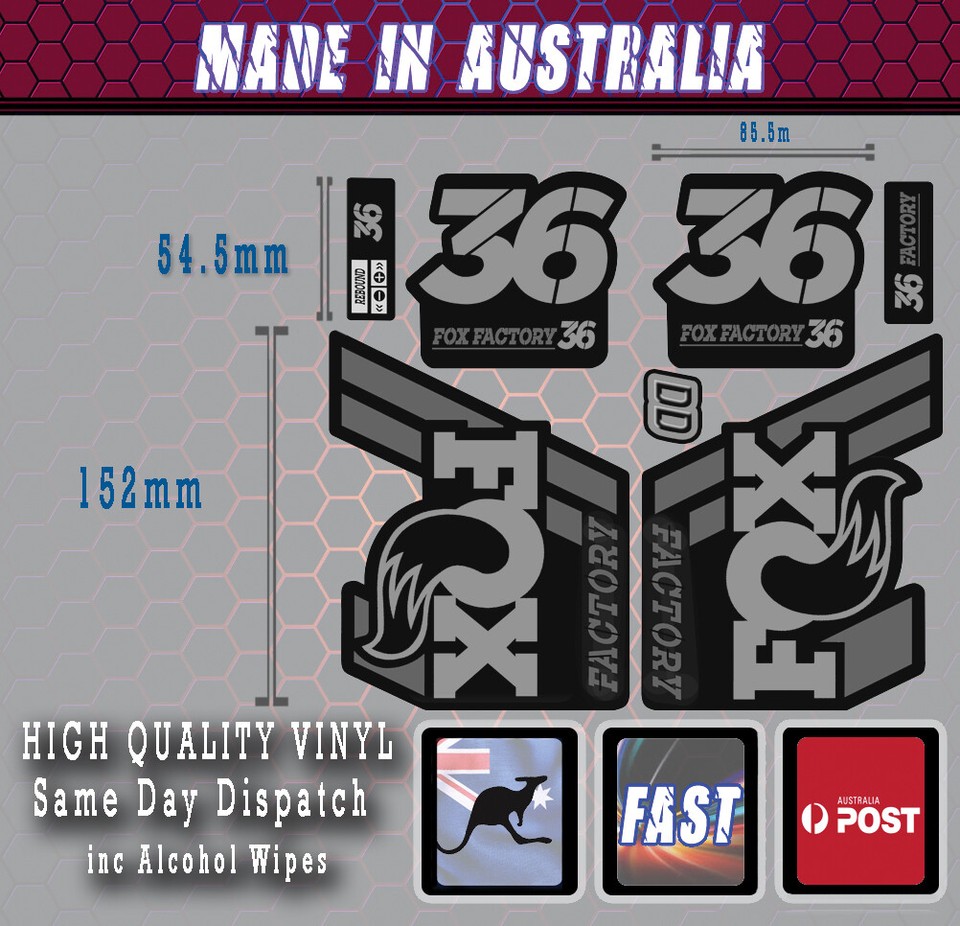 FOX Suspension style Sticker Factory 36 Fork "kashima gold" print ...