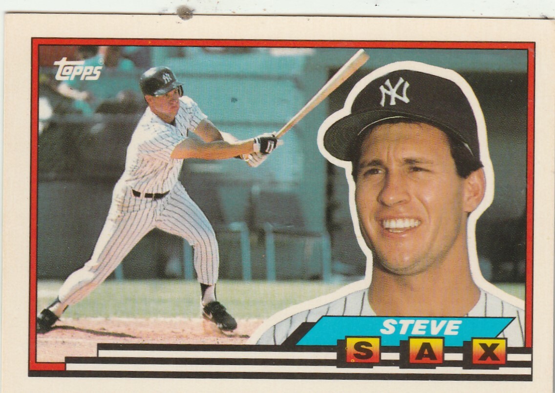FREE SHIPPING-MINT-1989 Topps Big #111 Steve Sax New York Yankees ...