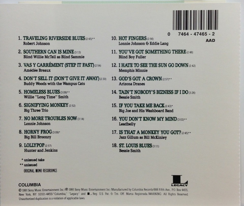 The Beauty of the Blues: Roots N' Blues Sampler 1991 Columbia (CD ...