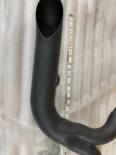 Black 2 into 1 Lake Turn out Exhaust Pipe Harley Chopper Softail FLH ...