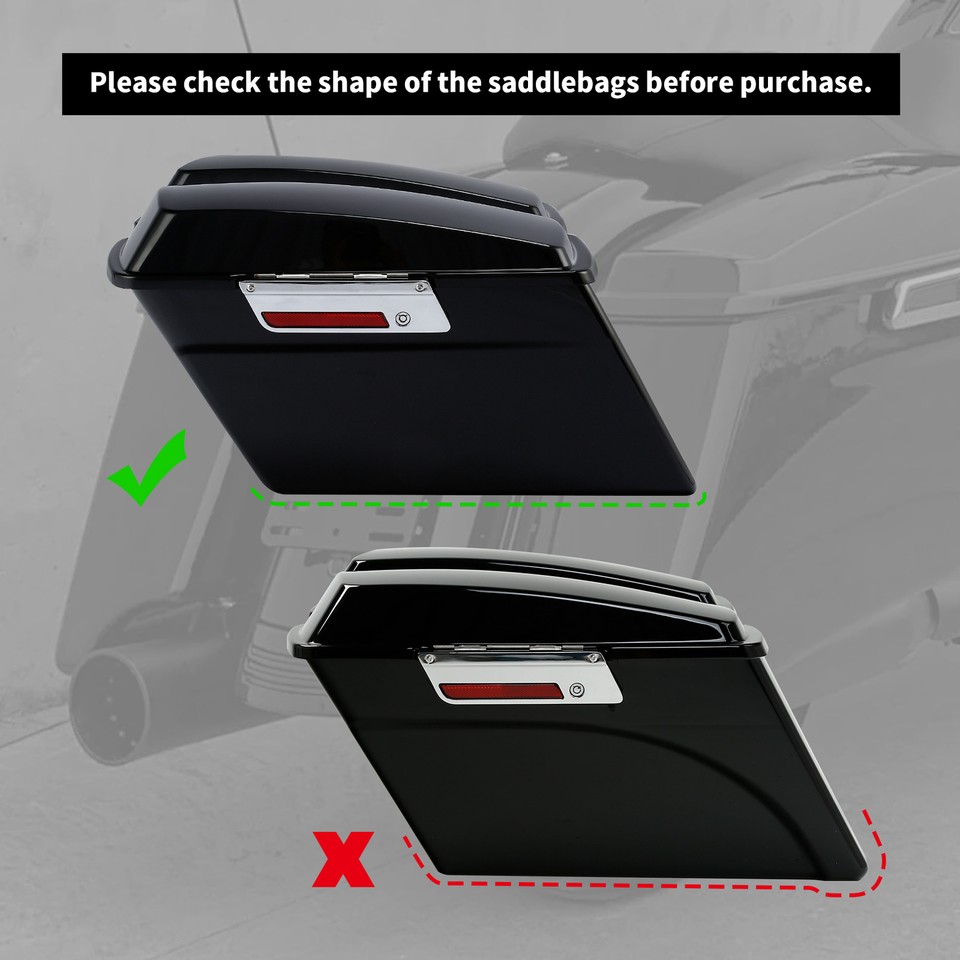 4" Hard Stretched SaddleBag Extension Fit For Harley Touring Electra ...