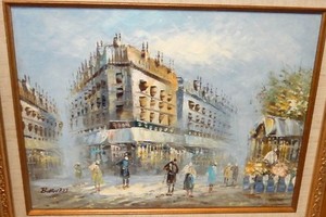 CAROLINE BURNETT PARIS STREET SCENE ORIGINAL OIL ON CANVAS PAINTING | eBay