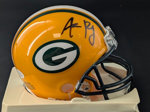 Aaron Rodgers Green Bay Packers Signed Riddell Mini Helmet JSA COA Auto ...