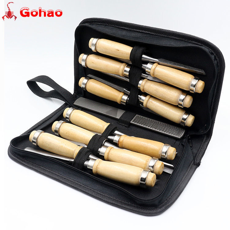 12pc 8 inch Wood Lathe Chisel Turning Tools Woodworking Gouge Skew ...