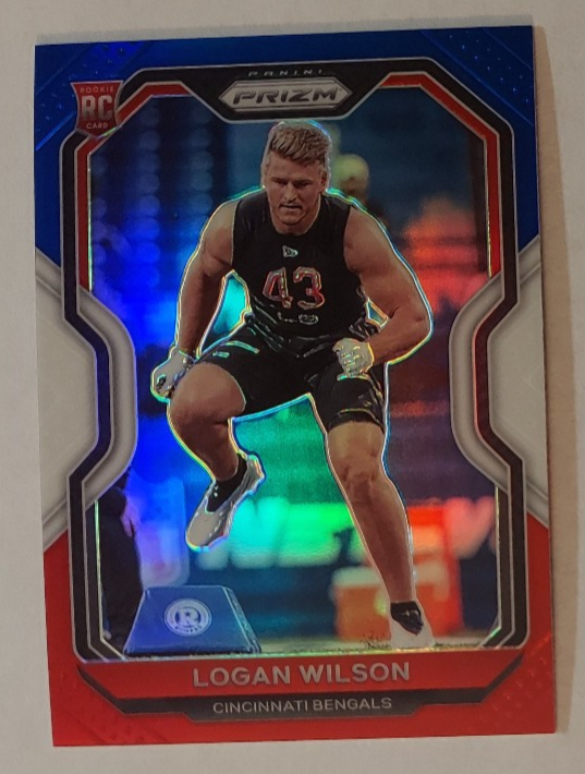 Logan Wilson (Benagls) 2020 Panini Prizm football ROOKIE card RED WHITE ...