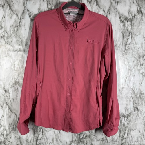 Columbia PFG Omni Shade Pink RTS Snap Up Vented Fishing Shirt Women's ...