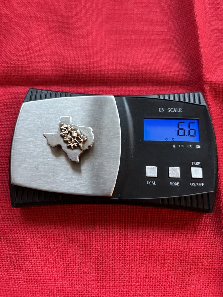 James Avery Retired Silver/14K State of Texas Pendant/Pin With 14k Blue ...